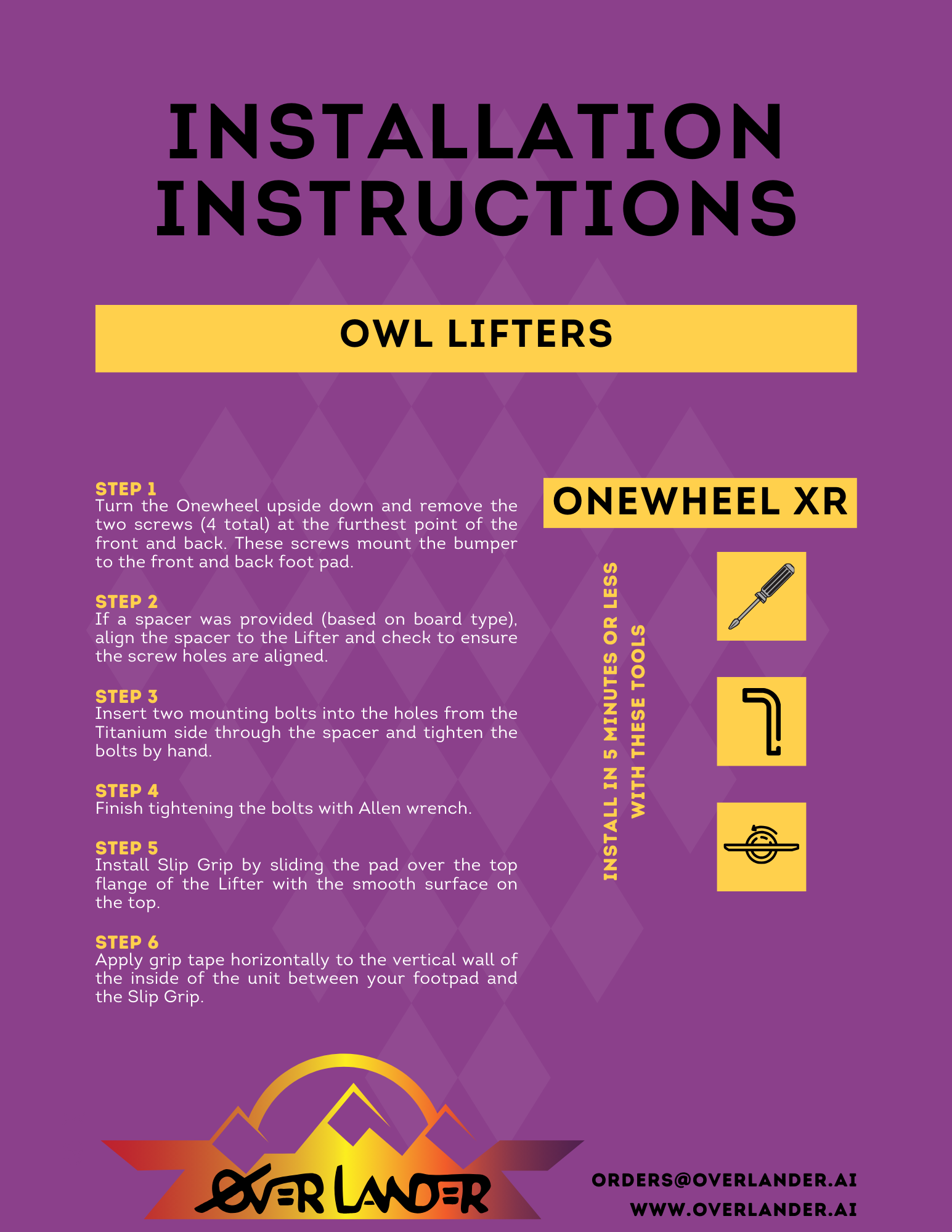 OWL Lifters by OverLander | Onewheel™ Foot Hooks & Accessories